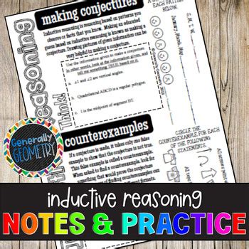 Inductive Reasoning Notes And Practice Worksheet Geometry TpT