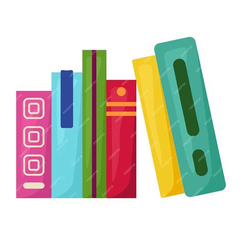 Premium Vector Colorful Standing Spine Book Covers Row Graphic Design