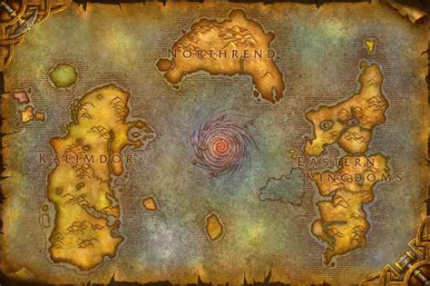 Map Of Kalimdor The Western Continent Of Azeroth Wow Map Eastern