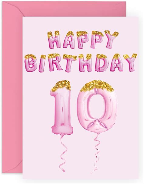 Central 23 10th Birthday Card For Girl Girls Birthday Cards 10 Year