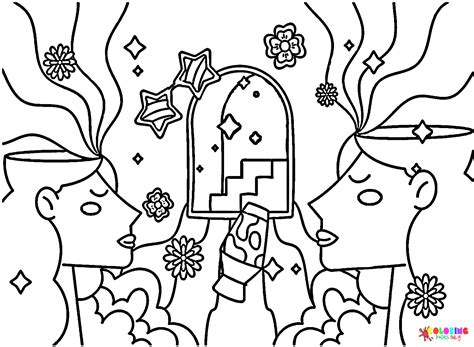 Hippie Liebeszeichnung