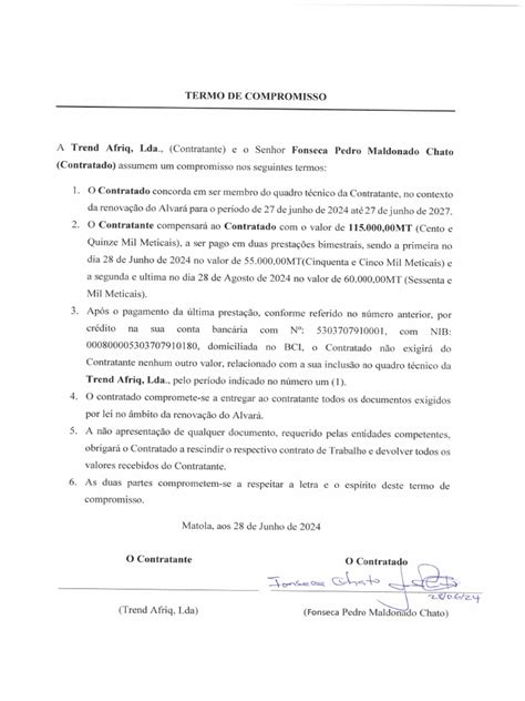 Termo De Compromisso Pdf