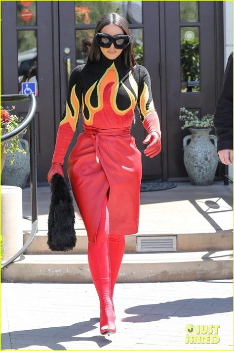 Kim Kardashian Reveals Backstory Behind Her Red Flame Outfit Reacts To