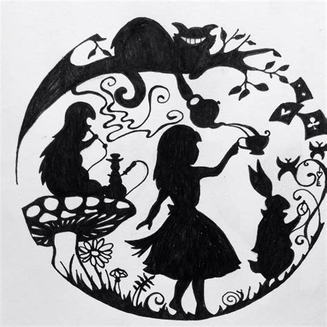 Through The Looking Glass Alice In Wonderland Stencil Alice In