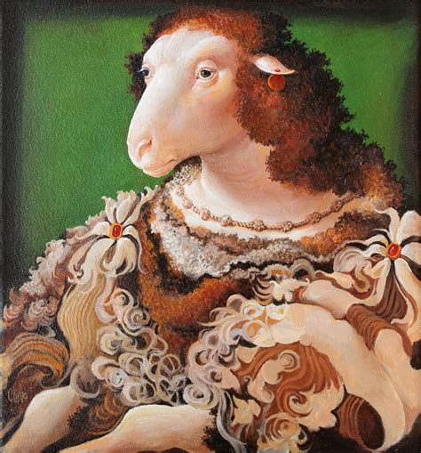 Lindee Climo Sheep As Queen Eleanor Of France After Joos Van Cleve