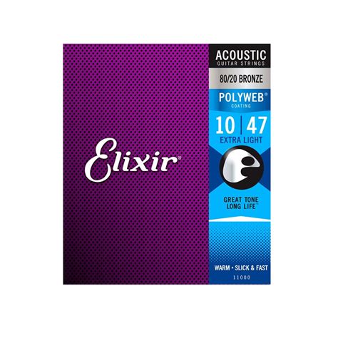 Elixir Acoustic Guitar Strings Extra Light Polyweb Coating