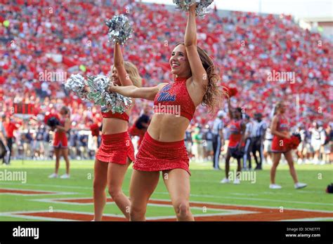 Oxford Ms September 20 Ole Miss Cheerleader During A College