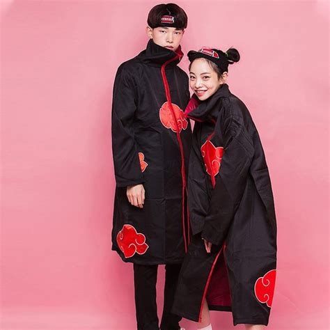 The Cloak Of Akatsuki And Uchiha Clan Unisex Black Robe Anime Kimono