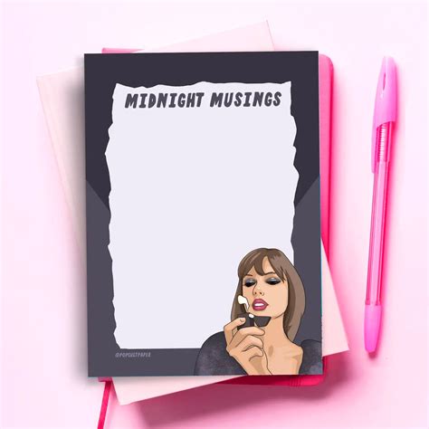 Midnights Taylor Swift Notepad Pop Cult Paper Outer Layer