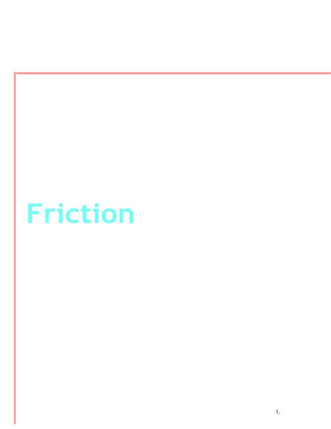 SOLUTION Friction Class Physics Concept Notes And Exercise Studypool