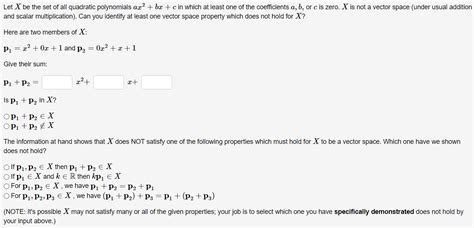 Solved Let X Be The Set Of All Quadratic Polynomials Ax Chegg Com
