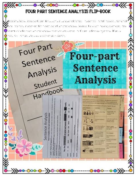 Four Part Sentence Analysis Reference Booklet By Camachos Corner