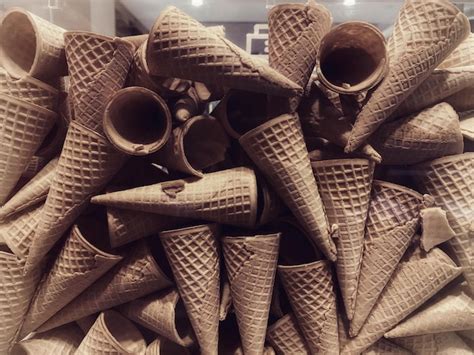 Premium Photo Empty Ice Cream Cones