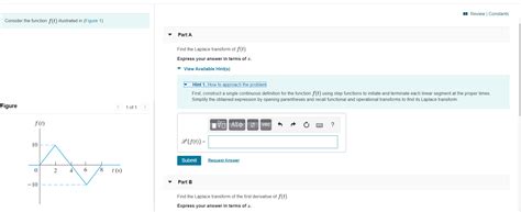 Solved N Review Constants Consider The Function F T Chegg