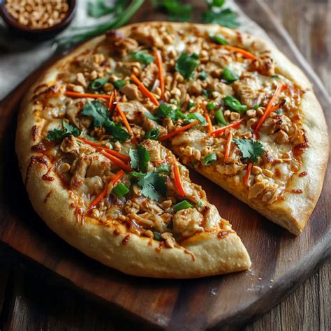 Best Thai Chicken Pizza With Peanut Sauce Youll Crave Feastlyhome
