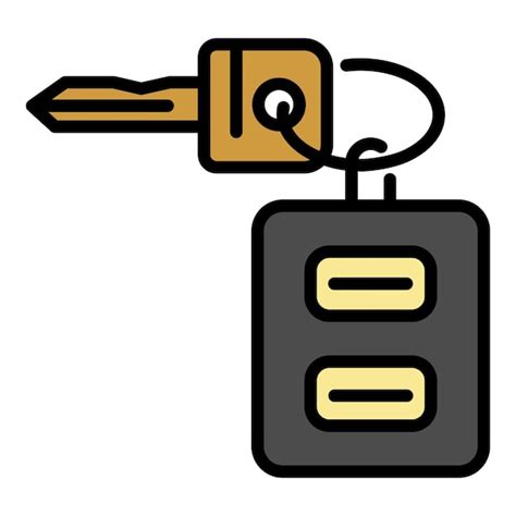 Premium Vector Car Key Icon Outline Car Key Vector Icon Color Flat