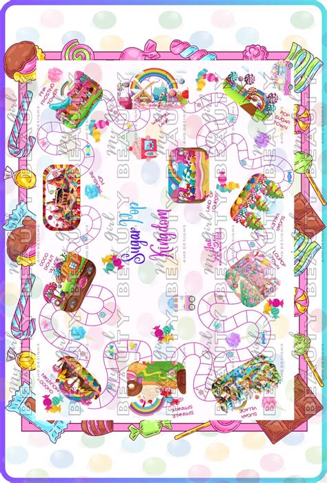 Printable Candyland Game Board Template Candy Land Board Game Tpt