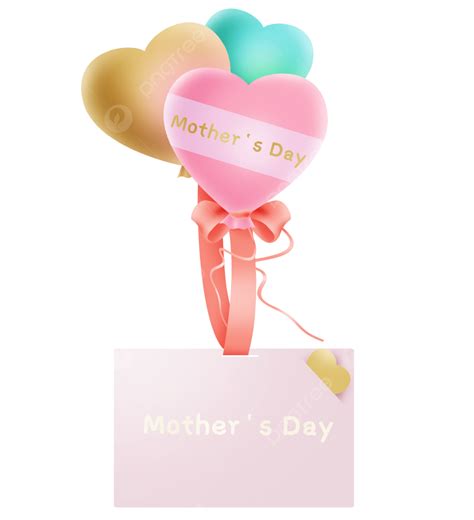 Mothers Day Balloons And Card Text Mothers Day Heart Shaped Balloon