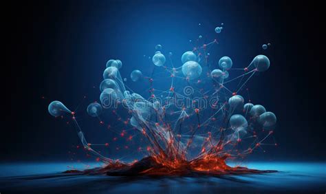Abstract Quantum Communication Concept On Blue Background Stock Illustration Illustration Of