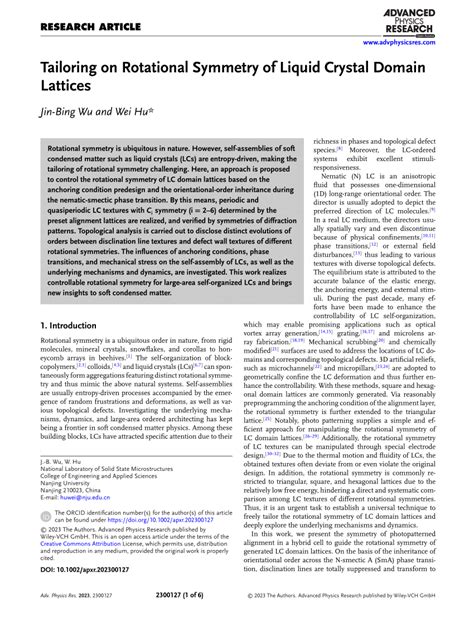 Pdf Tailoring On Rotational Symmetry Of Liquid Crystal Domain Lattices