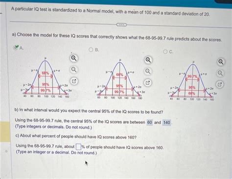 Solved A Particular Iq Test Is Standardized To A Normal
