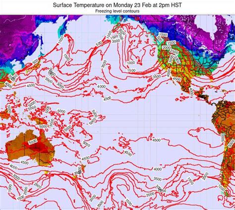 Pacific Ocean Surface Temperature On Saturday 29 Nov At 8pm Hst