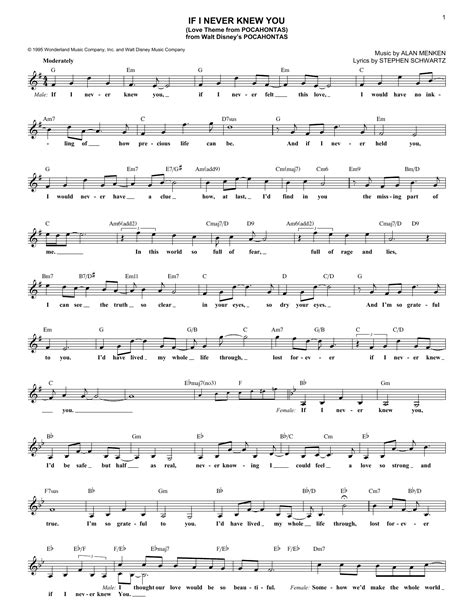 If I Never Knew You End Title From Pocahontas By Jon Secada And