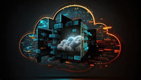 Cloud Computing Technology Concept Background Digital Illustration Ai