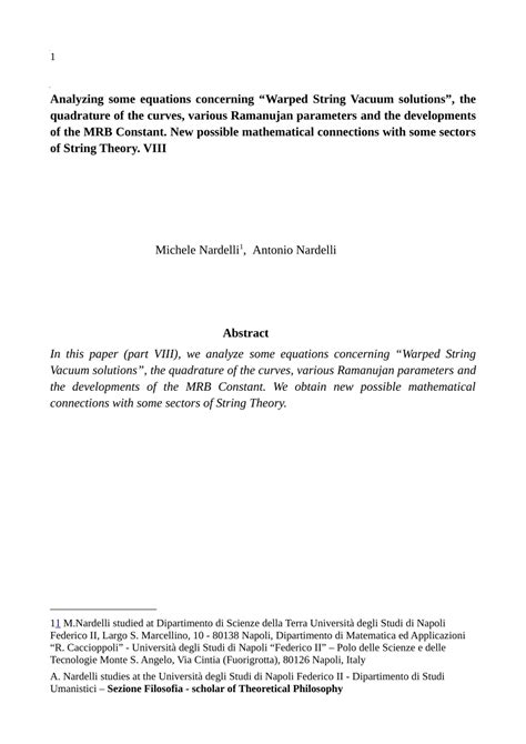 Pdf Analyzing Some Equations Concerning Warped String Vacuum Solutions The Quadrature Of