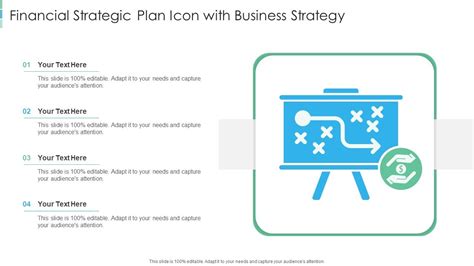 Financial Strategic Plan Icon With Business Strategy Brochure Pdf