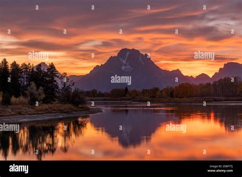 Oxbow Bend At Sunset Grand Teton National Park Wy Late September
