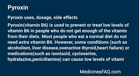 Pyroxin Uses Dosage Side Effects Food Interaction And Faq