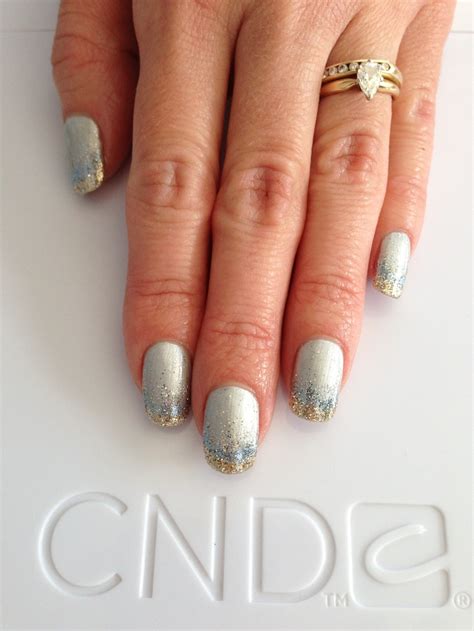 Cnd Shellac Silver Chrome With Glitter Cnd Nails Cnd Shellac Nail Art