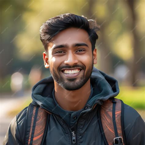 Premium Photo Image Of A 25 Year Old Indian Man That Is Smiling At