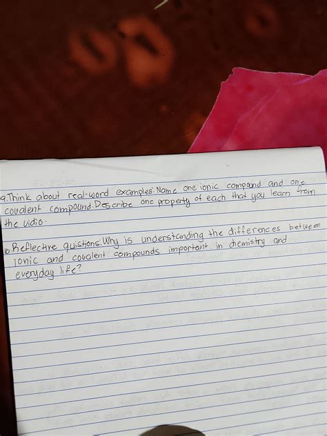 Think About Real World Examples Name One Ionic Compound And One Covalent