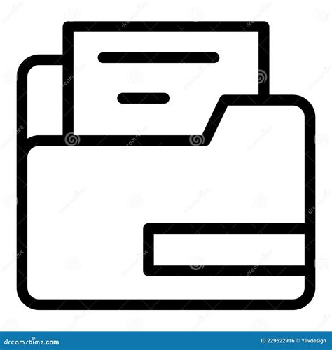 Paper Folder Icon Outline Vector File Document Stock Vector Illustration Of Work Paperwork