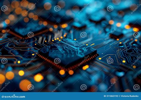 Semiconductor Chip On Circuit Board Stock Image Image Of Wafer Engineering 311863193