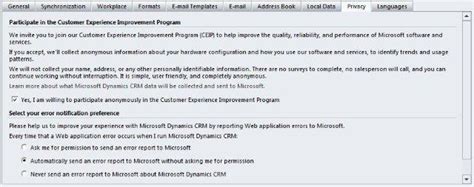 set personal options for dynamics crm 2011 outlook client magnetism