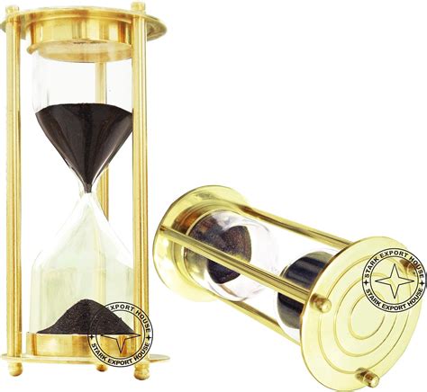 Brass Sand Timer Hour Glass Sand Glass Clock 6 Inch Brass