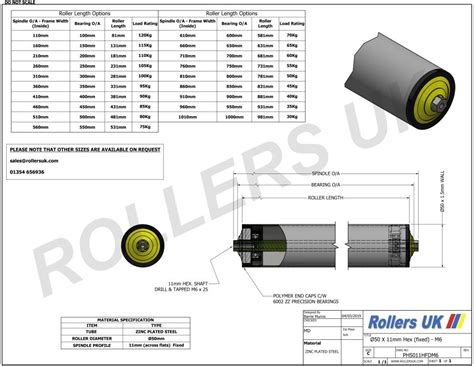 Ph5011hfdm6 Ø50 X 11mm Hex M6x25 Rollers Uk
