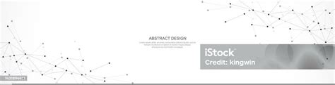 배너 디자인 또는 머리글을 위해 점과 선을 연결하는 추상적 인 배경과 기하학적 패턴 가리키기에 대한 스톡 벡터 아트 및 기타 이미지 가리키기 라인아트 연결 Istock