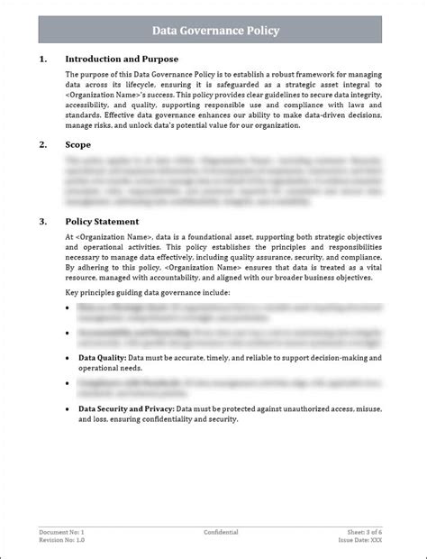 Coso Data Governance Policy Template Itsm Docs Itsm Documents