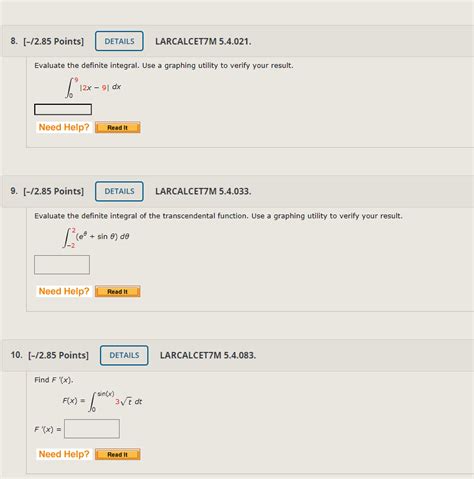 Solved Evaluate The Definite Integral Use A Graphing