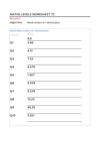 Rounding To 1dp Teaching Resources