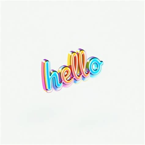 3d Colorful Hello Word Render Premium Ai Generated Image
