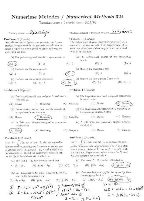tuttest 04 solns tut test 4 solution numeriese metodes numerical