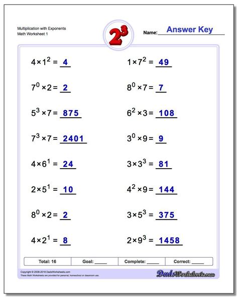 Grade 8 Exponents Worksheets Practice And Master Exponential Notation