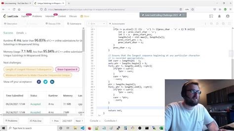 Unique Substrings In Wraparound String Leetcode Medium C Part 2