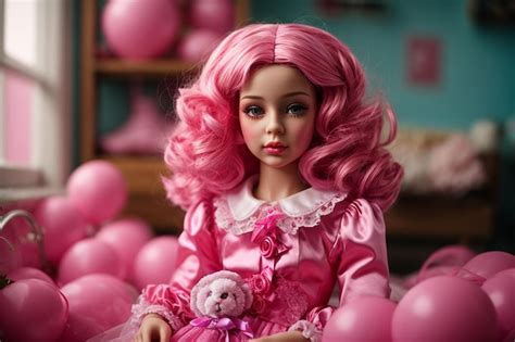 Premium Photo A Pink Toy Doll
