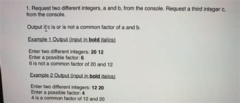 Solved 1 Request Two Different Integers A And B From The